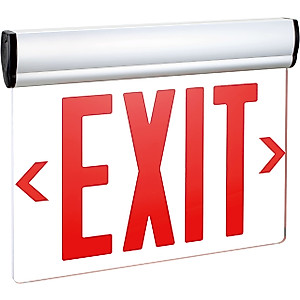 Garrini New York Approved Letter 8" Exit Sign Emergency Light Replaceable Acrylic Panel Removable Directional Indicator, Single and Double Face Optional, Fire Resistant UL Certified GMSEL-200