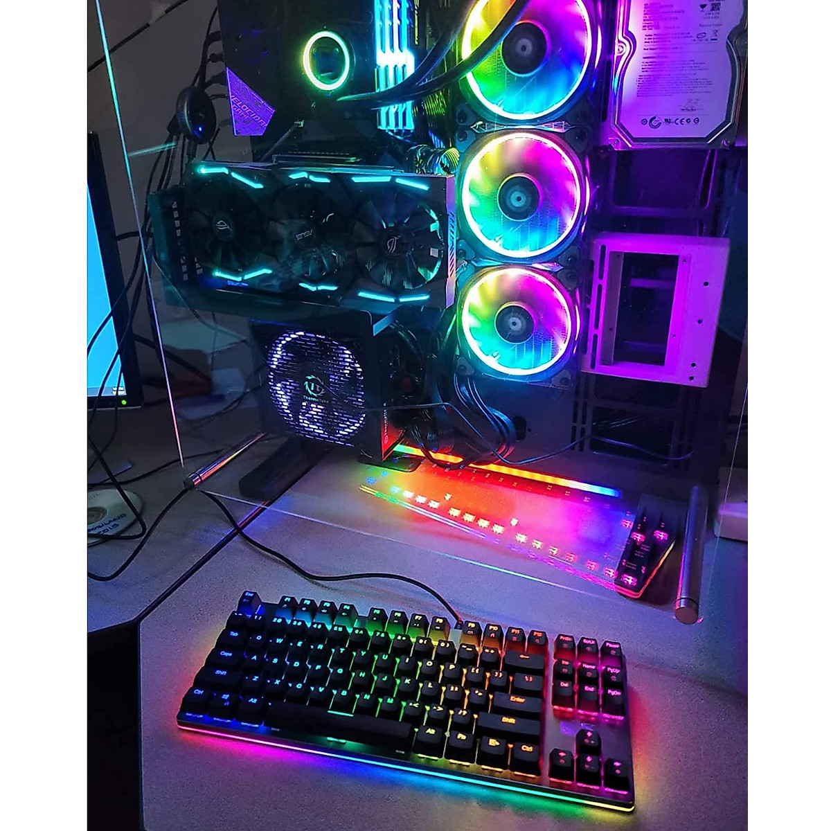 Black Shark RGB Mechanical Gaming Keyboard LED Backlit Wired Keyboard with Blue Switches, Fully Programmable, Anti-Ghosting 87 Keys for PC Laptop, Sixgill K1