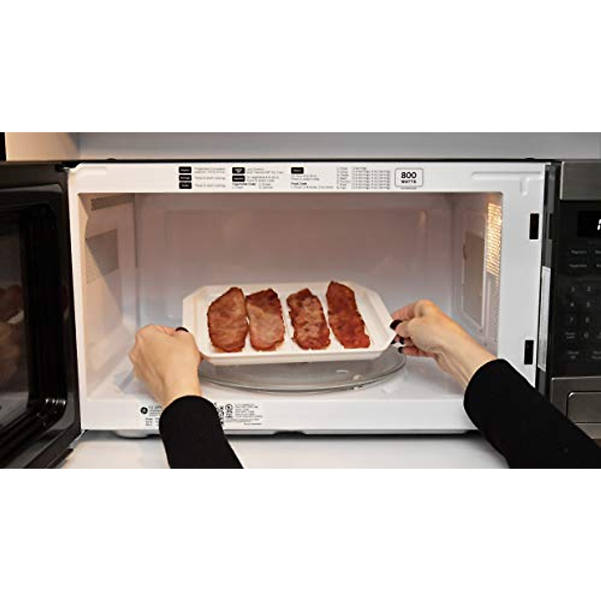 HOME-X Microwaveable Bacon Tray, Bacon Serving Dish