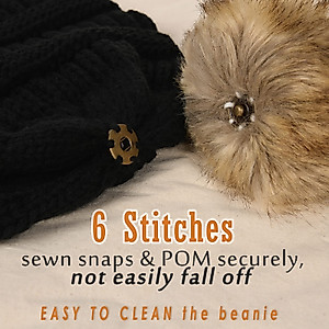 FURTALK Womens Winter Knit Slouchy Beanie Hat Warm Skull Ski Cap Faux Fur Pom Pom Hats for Women