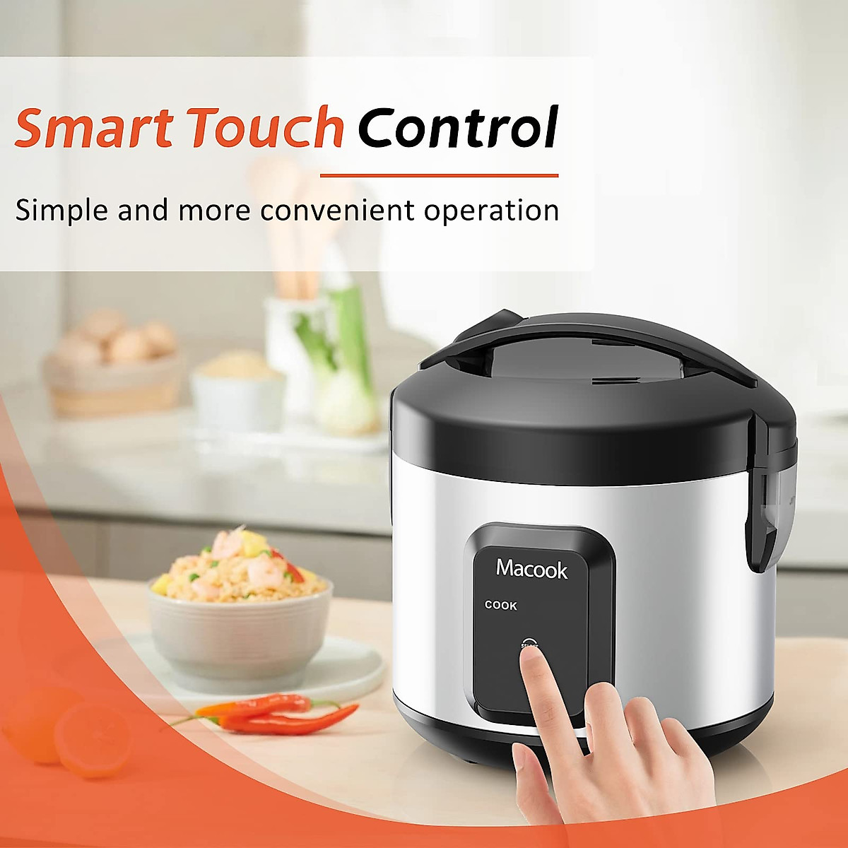Small Rice Cooker and Food Steamer, 3-4 Cups Uncooked(6-8 Cups Cooked) Mini Rice Maker, Removable Non-Stick Pot Suitable for Cooking, Soups, Stewing, Steaming, Automatic Keep Warm Function