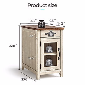 LINSY HOME Living Room Table Sets 4 Piece with TV Stand, Farmhouse TV Stand for 65 Inch TV, Coffee Table with Drawers, Two End Table with Charging Station, Washed Gray