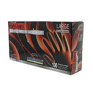 Adenna Night Angel 4 mil Nitrile Powder Free Exam Gloves (Black, Large) Box of 100