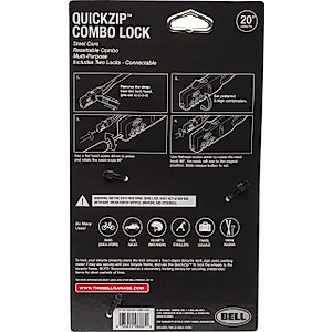 Bell QuickZip Zip-Tie Multi-Purpose Combo Lock 2 Pack Red/Black, One Size