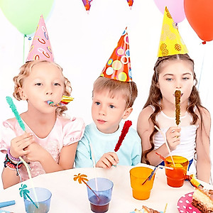 Extra Large Rock Candy Sticks: 36 Light Blue Cotton Candy Lollipop - Individually Wrapped - Crystal Rock Candy Sticks for Candy Buffet, Birthdays, Weddings, Receptions, Bridal and Boy Baby Showers