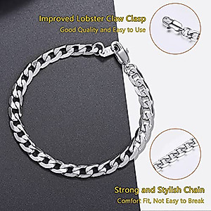 PROSTEEL Chain Bracelet Mens Women Man Jewelry Gifts Him Curb Chains Silver Bangle Stainless Steel Cuban Link Bracelets for Men