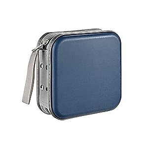 LIOVODE DVD Case, 48 Capacity CD Case Portable CD Case Holder Storage Hard Plastic DVD CD Wallet Holder Organizer for Car (Dark blue)
