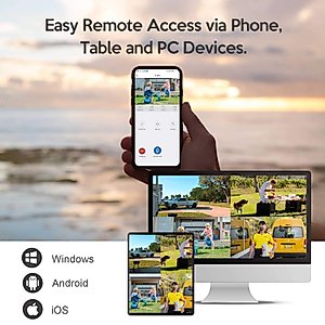 Kittyhok 2K All-in-one Wireless Security Camera System with 12'' Monitor, 8pcs WiFi Security Cameras for Home Security, 1TB HDD, 2-Way Audio, Remote Access, Motion Detection, Waterproof, Night Vision