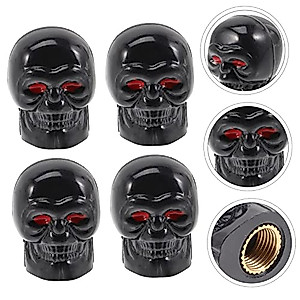 Vaguelly Automotive Wheels 8 pcs Valve Cap Skull Tire Pressure Cap Skull car Accessories for car accesories Stem Covers Motorbike Tyre Dust Caps Mountain Bike Copper core Alien