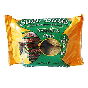 Wildlife Sciences Melt Resistant Suet Balls Variety 16 Pack, 4 Wrapped Packs of 4 Bird Suet Balls