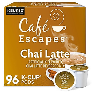 Cafe Escapes Chai Latte Keurig Single-Serve K-Cup Pods, 96 Count (4 Packs of 24)