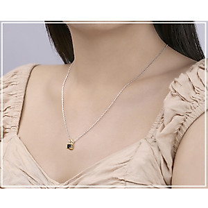 Dazzlingrock Collection 1.00 Carat (ctw) Princess Black Diamond Solitaire Pendant With 18 Inch Chain With Silver Chain 1 CT, 10K White Gold