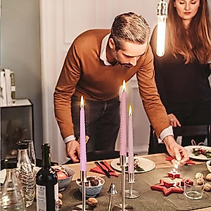 Topsics Orange Spiral Taper Candles, 10 Inch Orange Taper Candles Set of 4 Unscented Dripless Candlesticks - Long Burning Candles for Halloween, Home Decor, Wedding, Party