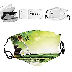 Spa Face Mask Balaclava Windproof Men'S Women'S,Basalt Stones Theraphy Relaxing,Dustproof Mouth Cover With Filter Pocket Adjustable Elastic Strap,Multicolor