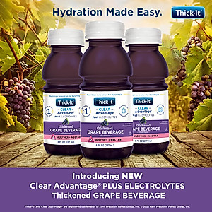 Thick-It Clear Advantage Plus Electrolytes, Nectar Thick Grape,8 Fl Oz (Pack of 24)
