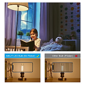 AIELIT Vintage T10/T30 LED Bulb 25 Watt Equivalent, Warm White 2700K, 200 Lumens, E26 Base, 2W Dimmable Led Tubular Bulbs, Classic Filament Edison Bulb for Pendant Lights Chandelier, 4-Pack