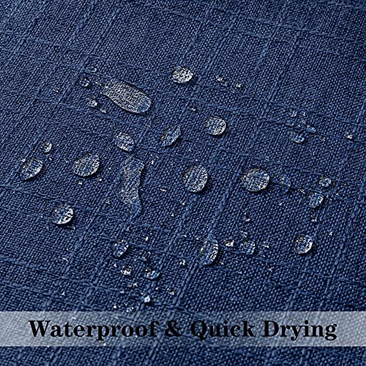 Kevin Textile Pack of 2 Decorative Outdoor Waterproof Throw Pillow Covers Checkered Lumbar Pillowcases Classic Cushion Cases for Patio Couch Bench 12 x 20 Inch Blue