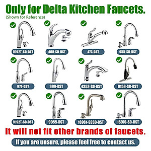 Faucet Hose for Delta Faucet Hose Replacement Parts,RP50390 RP62057 RP74608 Hose for Sink Kitchen Faucet Parts, Pull-Out and Pull-Down Fauct Hose Repair Kit, Brass Adapter, 59 Inch