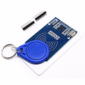 HiLetgo RFID Kit - Mifare RC522 RF IC Card Sensor Module + S50 Blank Card + Key Ring for Arduino Raspberry Pi
