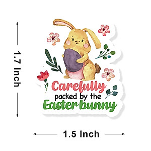 200 PCS Carefully Packed by The Easter Stickers,Cute Small Business Envelopes Stickers for Handmade Goods/Bags Business Packages,Easter Day Theme Small Shop Business Stickers for Envelopes Seals