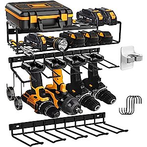 ITurnGlow Garage Power Tool Organizer and Storage, Drill Holder Wall Mount Storage Racks Tool Holder for Cordless Drill, Heavy Duty Floating Tool Shelf ,Perfect for Father's Day Gifts（3 Pack ）