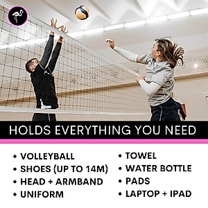 ERANT Athletic Volleyball Backpack - Extra Large Sports Volleyball Bag - Separate Ball and Shoe Compartment - Durable - Boys and Girls - Black