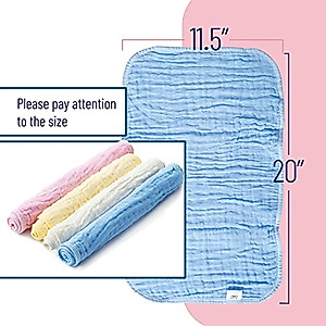 Mr. Pen- Muslin Burp Cloths, 4 Pack, Large, 20” x 11.5”, Colorful Burp Cloths Baby Girl, Burp Cloths Baby Boy, Burping Cloths for Babies, Burp Cloths, Muslin Washcloths, Burp Clothes