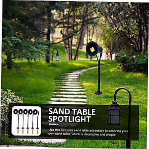 DOITOOL 10 Pcs Model Landscape Spotlight Miniature Spotlight Model Mini House Decoration Led Stuff Glow Accessories Mini Spotlight Models Vintage Lantern Railroad Light Model Scene Decor