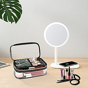 OCHEAL Clear Makeup Bags Small Cosmetic Bag Portable Cute Transparent Travel Makeup Bag with zipper for Women and Girls Cosmetics Toiletries storage Organizer Pouch-Black