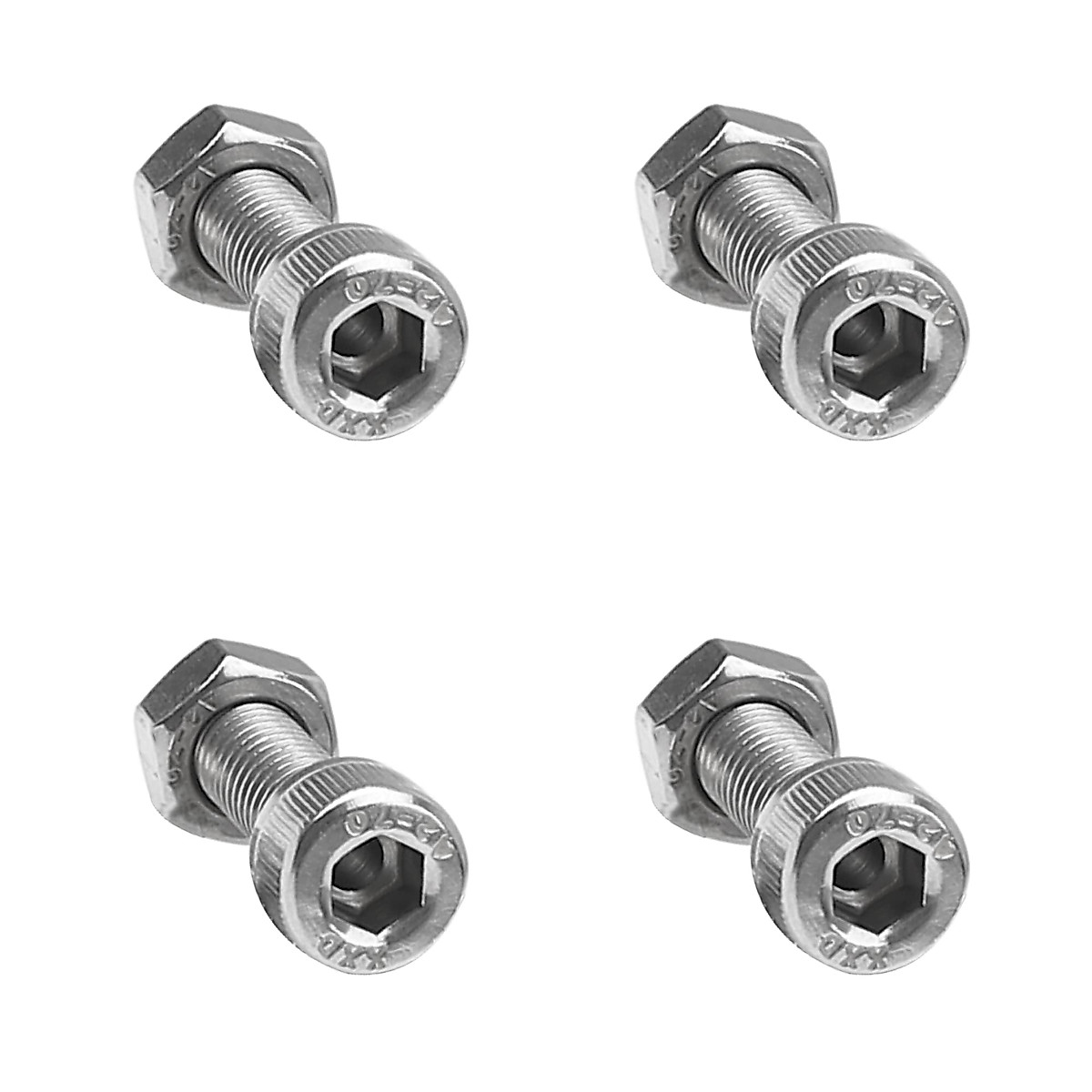 Rrina 4Pcs 304 Stainless Steel Cylindrical Hollow Hexagon Socket Screw Lamp Threading Through Hole Bolt with Nut (M8x25)
