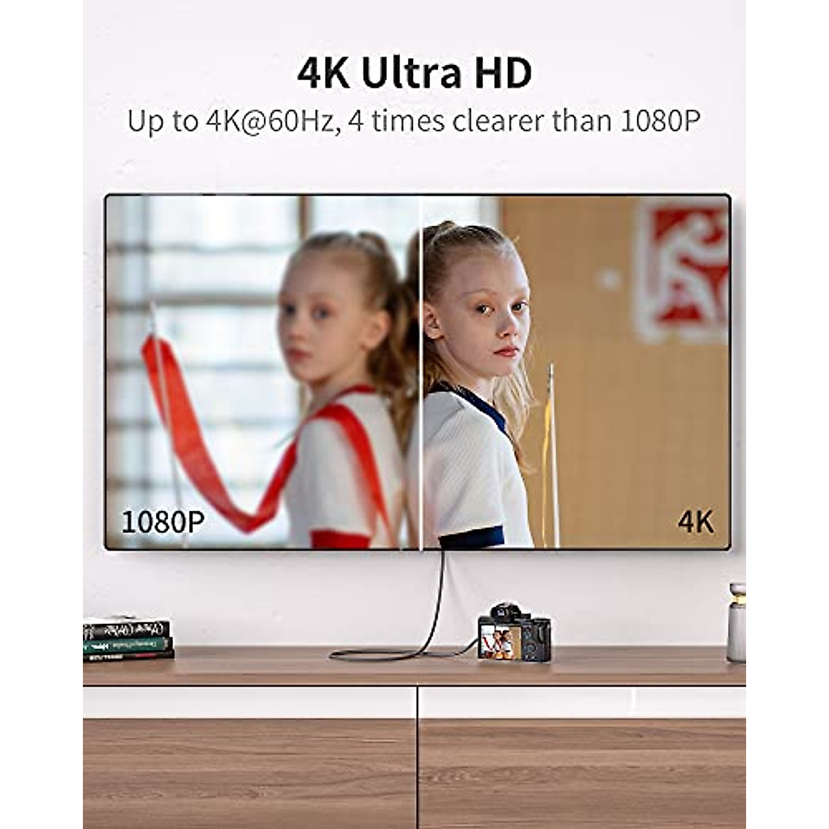 Silkland Mini HDMI to HDMI Cable 4K, [High Speed, Braided] HDMI Mini 2.0 Cord, ARC, HDR, Compatible with Nikon, Canon EOS, DSLR Camera, Camcorder, Tablet, Graphics Video Cards, Pico Projector, 6.6FT