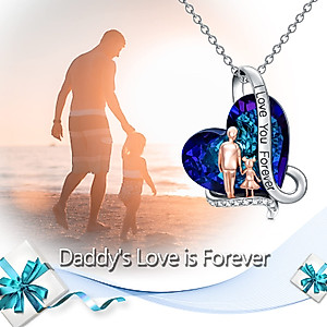 AOBOCO Daughter Necklace from Dad Sterling Silver Engraved I Love You Forever Daughter Birthday Jewelry Gifts from Dad and Mom