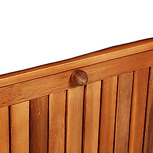 Festnight Wooden Outdoor Storage Bench Acacia Wood Garden Patio Deck Storage Container with Cushion Seat Armrest and Backrest Cabinet Chair Pool Yard Furniture 47.2" x 24.8" x 33.1" (W x D x H)