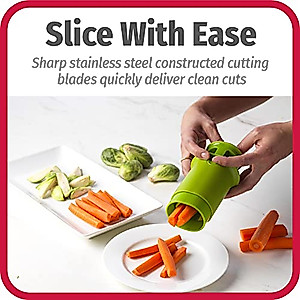 GoodCook Everyday Fruit and Veggie Divider with Stainless Steel Blades, Green 2.50 x 2.25 x 4.30