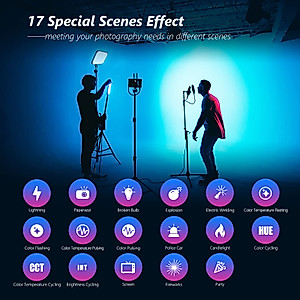 NEEWER 18.3" RGB LED Video Light Panel with APP Control, 360°Full Color, 1 Pack 60W Dimmable 2500K~8500K RGB LED Panel CRI/TLCI 97+ with 17 Special Scenes Effect for Game YouTube Zoom Photography