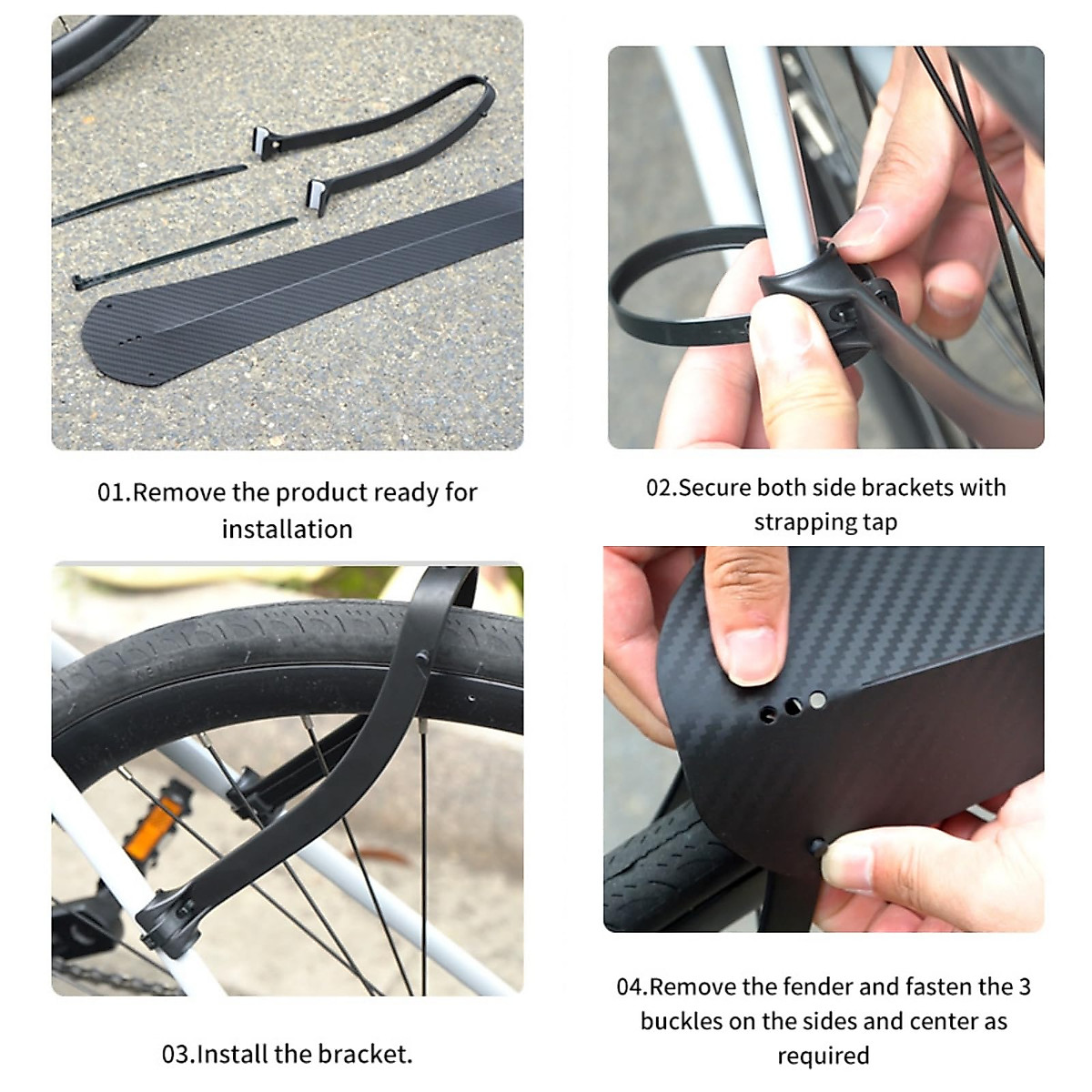 NELboNs Bike Fender Adjustable for Road Mountain Bike Tire Rear Mud Guard Fender Foldable and Light Weight