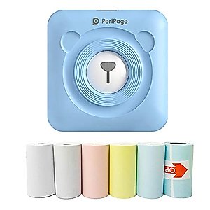 JEPODOR PeriPage Mini Portable Paper Photo Pocket Thermal Printer 58 mm Printing Wireless Bluetooth Android iOS Printers (Blue)
