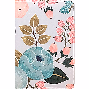 NLT Compact Zipper Bible, Filament Enabled (Cloth, Floral Garden, Red Letter)