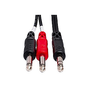 Hosa STP-202 1/4" TRS to Dual 1/4" TS Insert Cable, 2 Meters