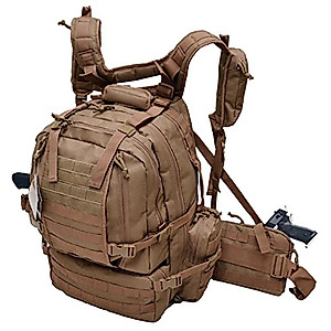 Explorer Large Backpack 22 Inches Detachable Pistol Waist Pouches B12-CT,Tan