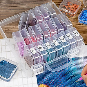 Bead Organizer Box, 24 Slots Diamond Painting Bead Storage Containers, Diamond Painting Art Accessories Boxes Craft Bead Storage Box Organizer Bead Organizers and Storage for Rhinestones (1 Pack)
