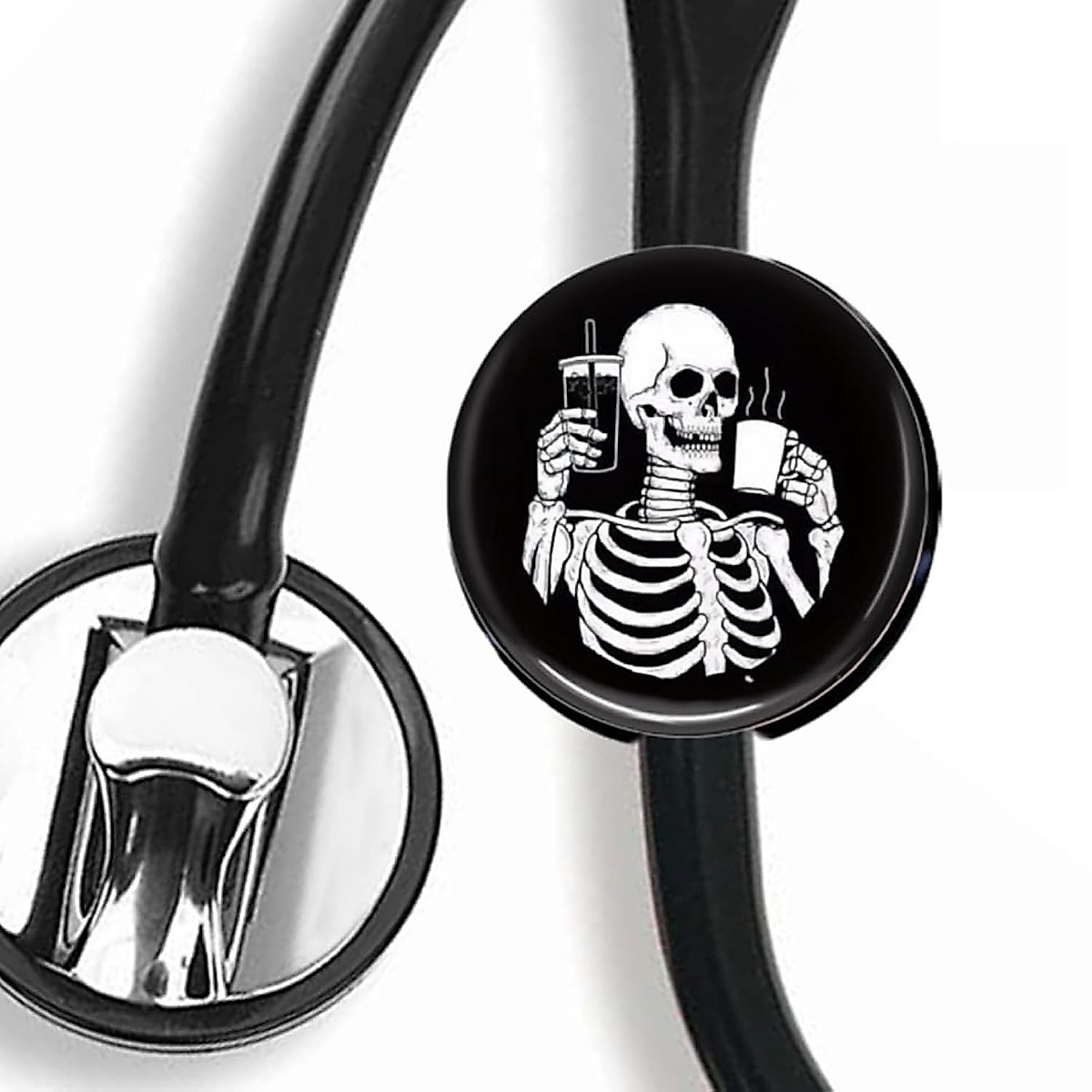 Skull Stethoscope Tag Personalized,Nurse Doctor Stethoscope ID Tag Customized, Medical Stethoscope Name Tag