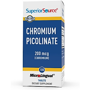 Superior Source Chromium Picolinate - Supplement for Women & Men - Supplement Formula Supports Healthy Sugar Metabolism - Mineral Supplement Aids Overall Health - 500 mcg, 50 Instant Dissolve Tablets