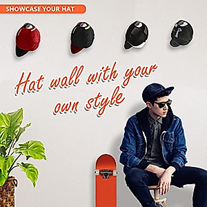 CANRAY Adhesive Hat Hooks for Wall - Baseball Hat Racks from, Cap Hangers Holder, Store and Display Your Baseball Cap Collection | No Drilling | Stick On | 10-Pack (Gray)