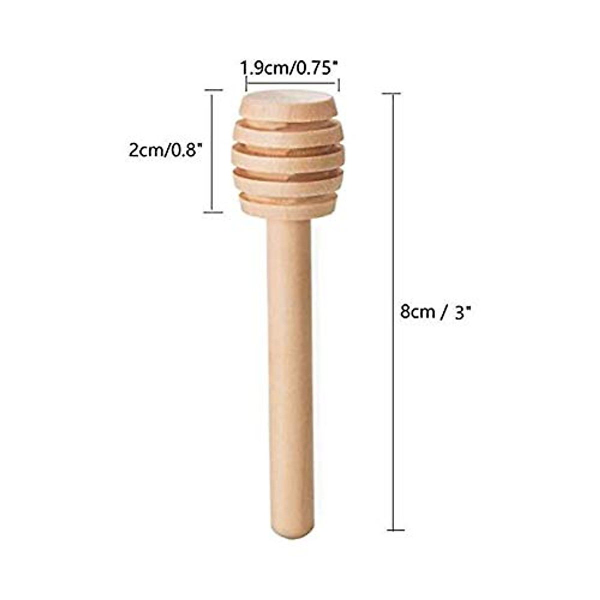 12 Pack 3 Inch Wood Honey Dippers Sticks, Mini Honey Dipper Stirrer for Honeycomb Jar Dispense Drizzle