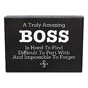 JennyGems Amazing Boss is Hard to Find Wooden Sign, Manager and Boss Gift, Desk Decor and Wall Hanging, Made in USA