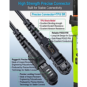 commountain Speaker Mic with Reinforced Cable for Motorola Radios XPR 3500e, XPR 3300e, XPR 3500, XPR 3300, XPR3500e, XPR3300e, XPR3500, XPR3300, XPR Noise Reduction Shoulder Microphone-5 Pack