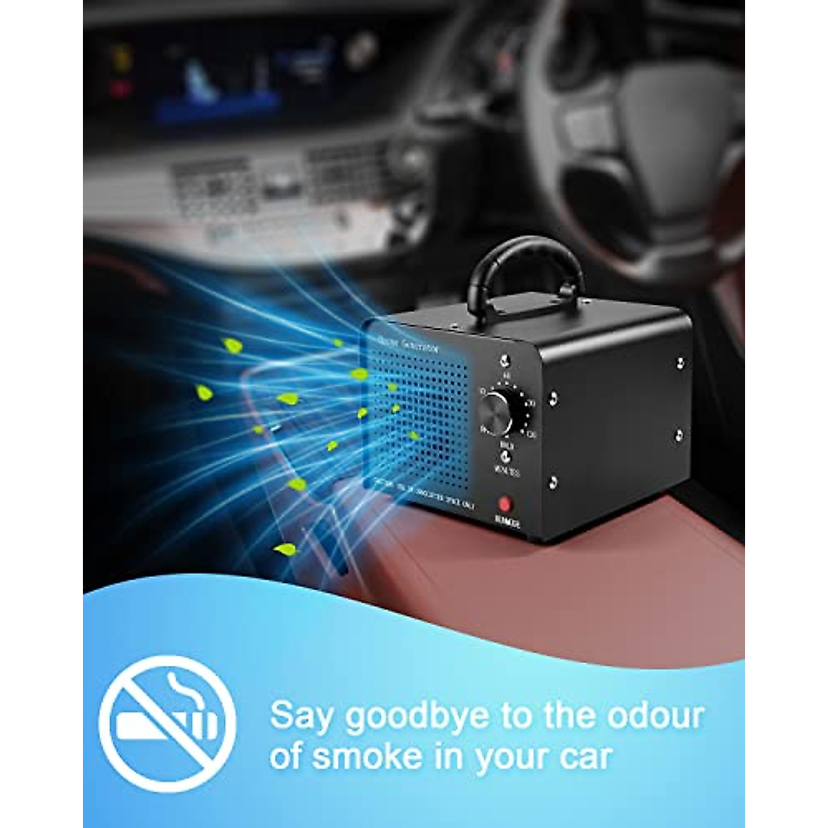 Tiiroy 0zone Machine 30000mg 0zone Generator for Home Car Smoke Pet Odor (Black)