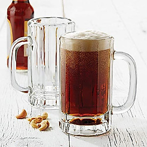 Libbey Heidelberg Glass Beer Mugs, 16-ounce, Set of 4