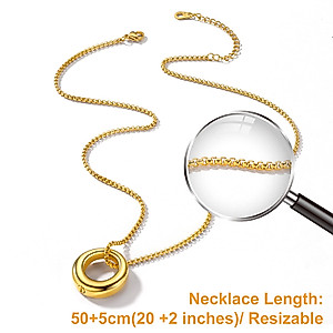 18K Gold Plated Circle of Life Eternity Memorial Urn Necklace Fashion Cremation Jewelry Keepsake Pendant for Ashes for Men Women